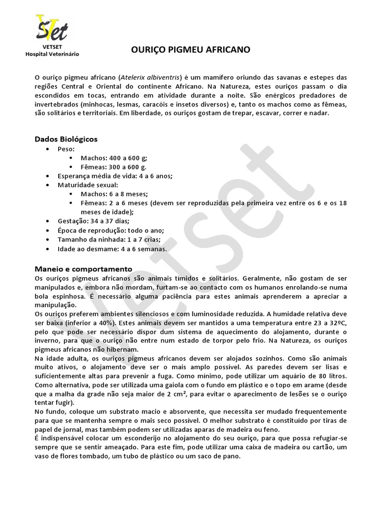 201407071655-Ourico Pigmeu Africano PDF | PDF | Alimentos | Gatos