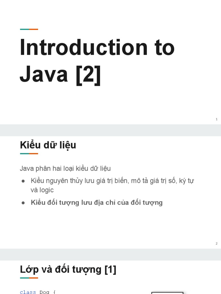OOP Slide (3) - Giới thiệu về Java | PDF