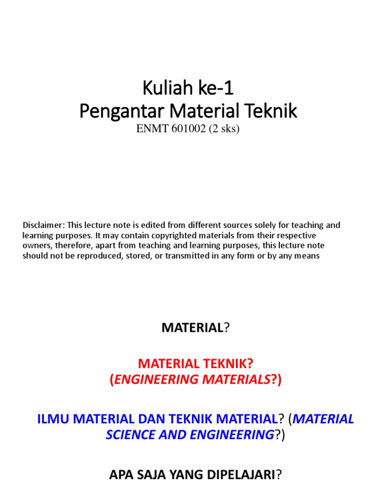 Pengantar Material Teknik | PDF | Materials Science | Solid