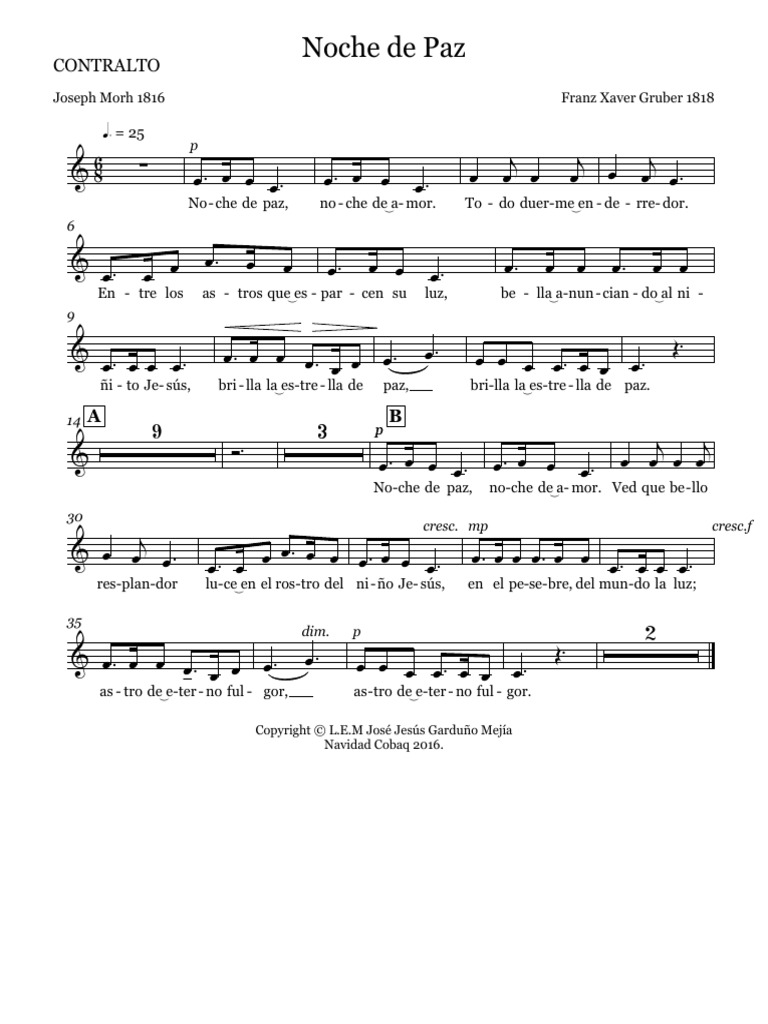 Noche de Paz.c | PDF | Música tradicional | Villancicos