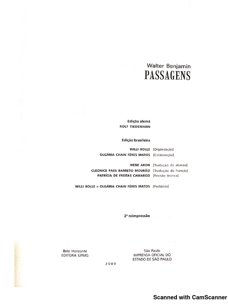 Walter Benjamin - Passagens | PDF