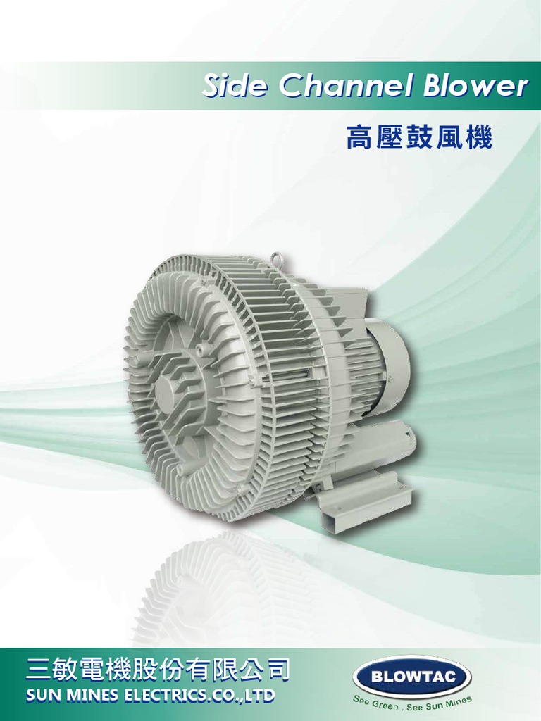 Side Channel Blower Specifications | PDF | Electric Motor | Pump