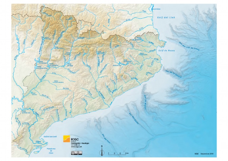 2019 Icgc Mapa Fisic Hidro Hipsometric | PDF