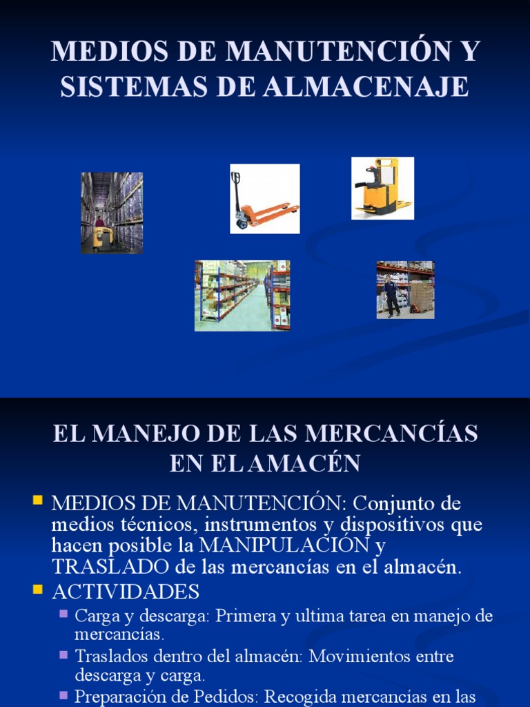 Sistemas de Almacenaje y Manutención | PDF
