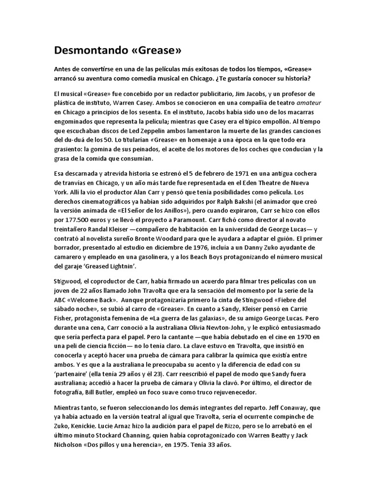 Grease | PDF | Arte