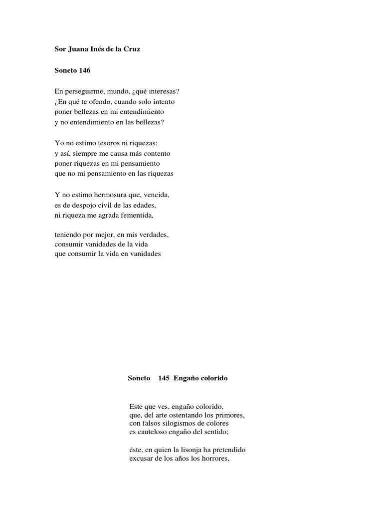 Análisis de Sonetos de Sor Juana | PDF | Poesía | Sílaba