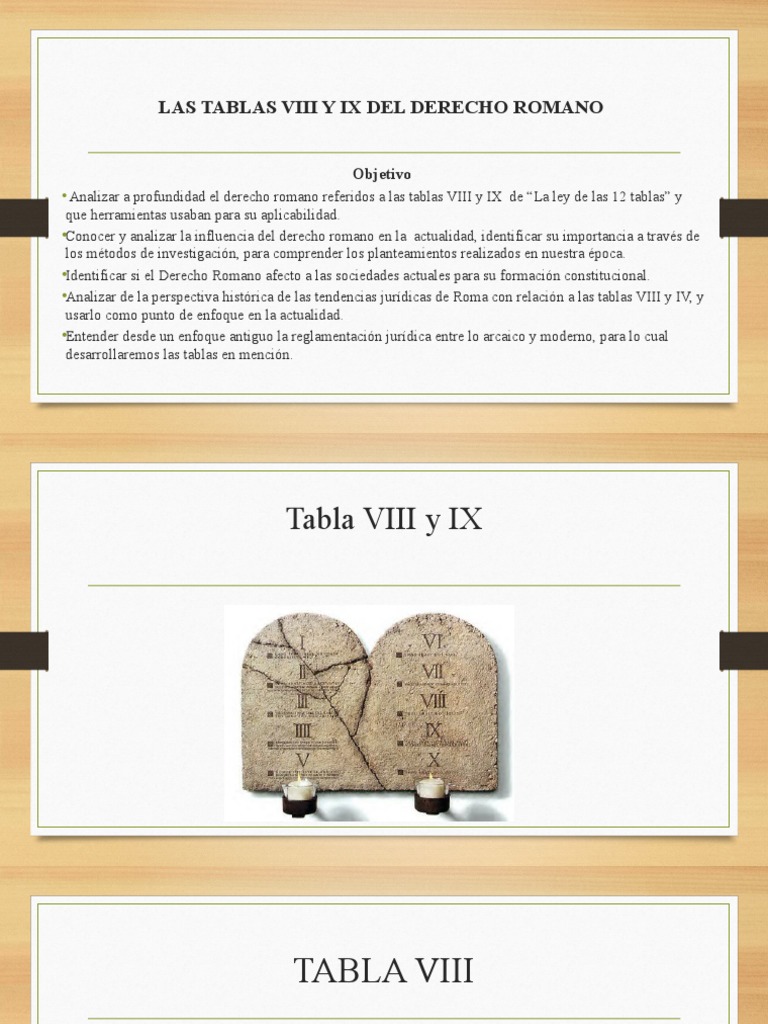 Análisis de las Tablas VIII y IX de la Ley de las XII Tablas y su ...