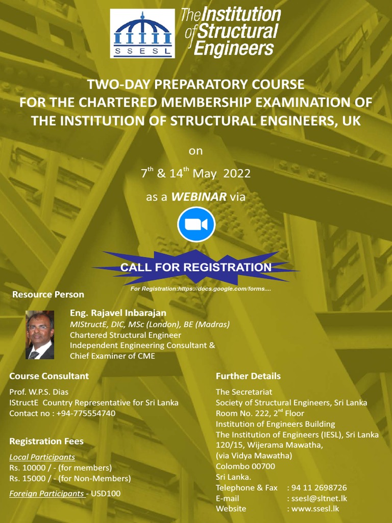 Two-Day Preparatory Course For The Chartered Membership Examination of ...