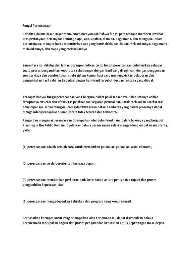 Makalah Perencanaan (Planning) Dalam Manajemen | PDF | Bisnis | Pengembangan Diri