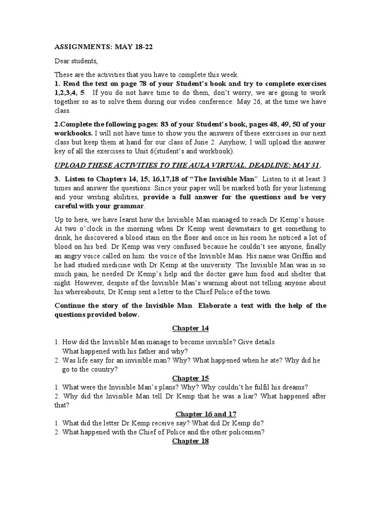 Task 25-29 Ingles Mayo | PDF | The Invisible Man