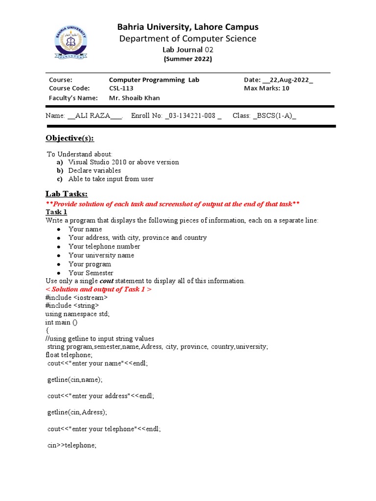 CP Lab - 9901997979-25082022-055457pm | PDF | Computer Program | Programming