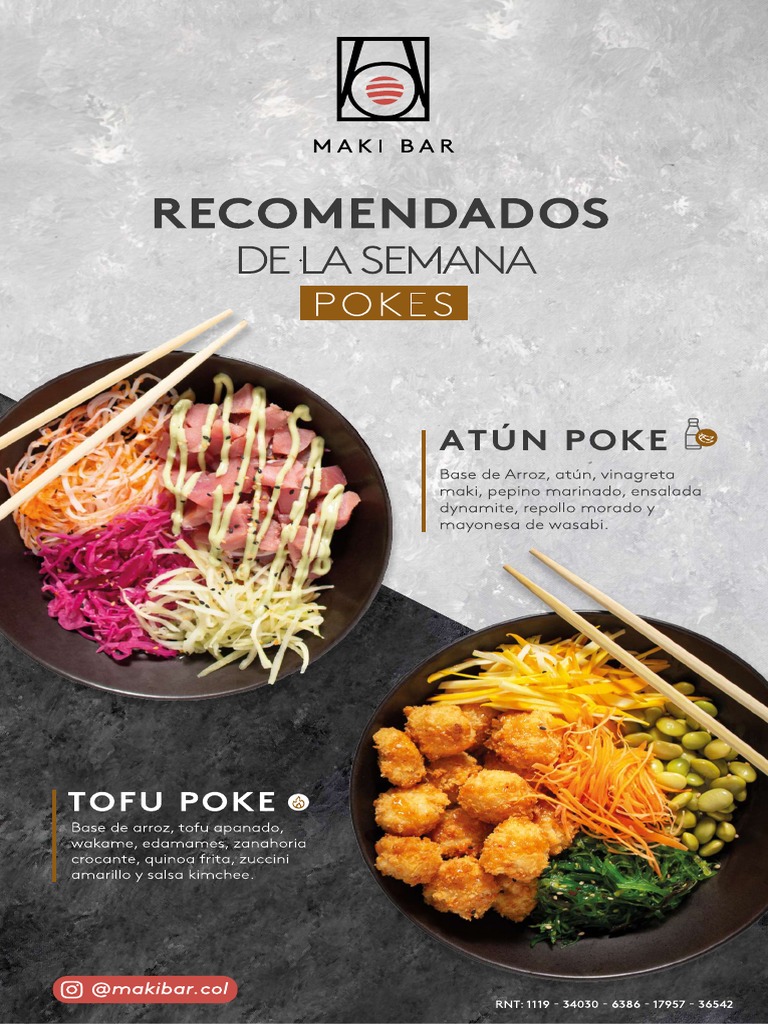 Menu Maki Bar Ibague | PDF | Alimentos | Cocina
