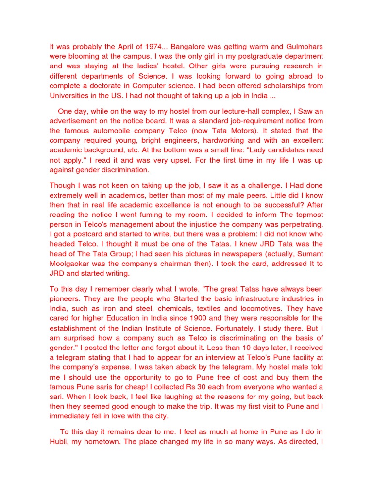 Sudha Moorthy - Personality | PDF