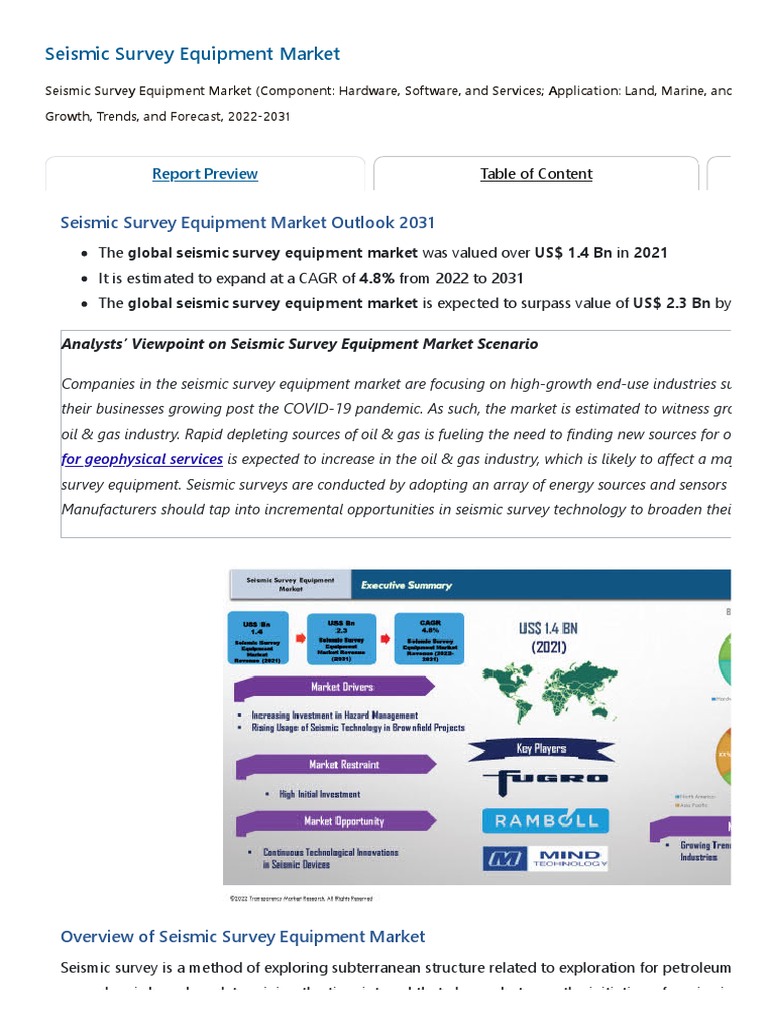Seismic Survey Equipment Market Outlook, Trends, Analysis 2031 | PDF ...