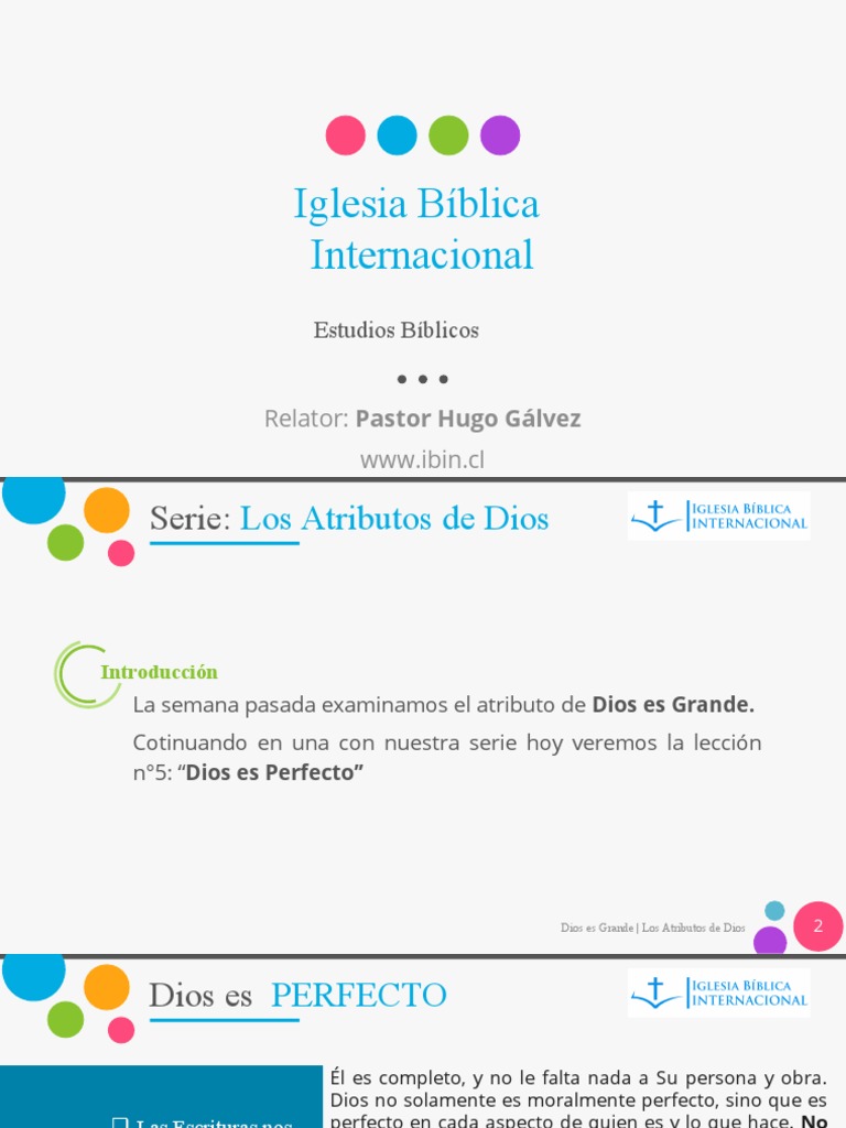 Dios es Perfecto: Atributos Divinos | PDF | Dios | Cristo (título)