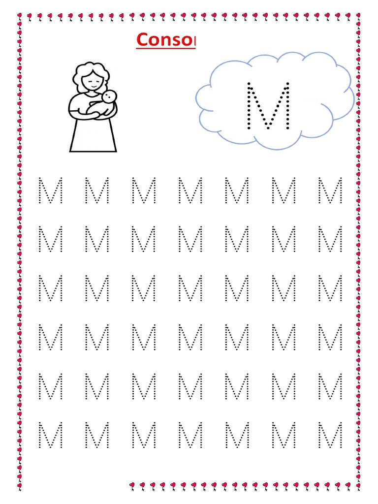 CONSONANTE M Completa en Trazos | PDF