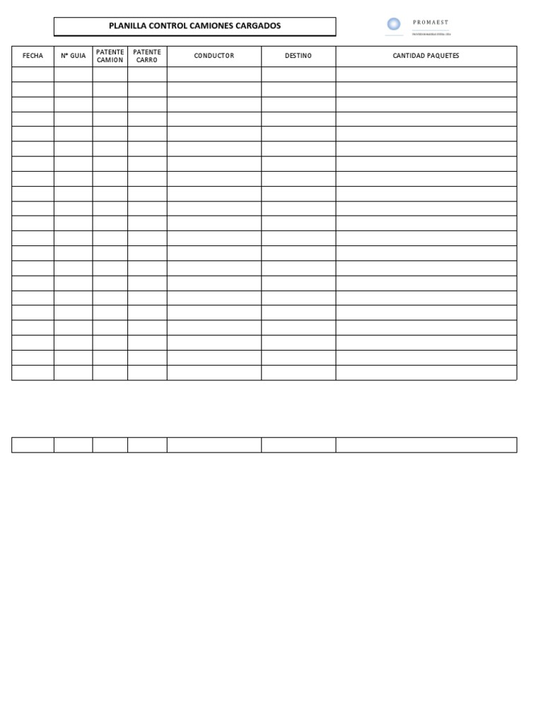 Planilla Control Camiones | PDF