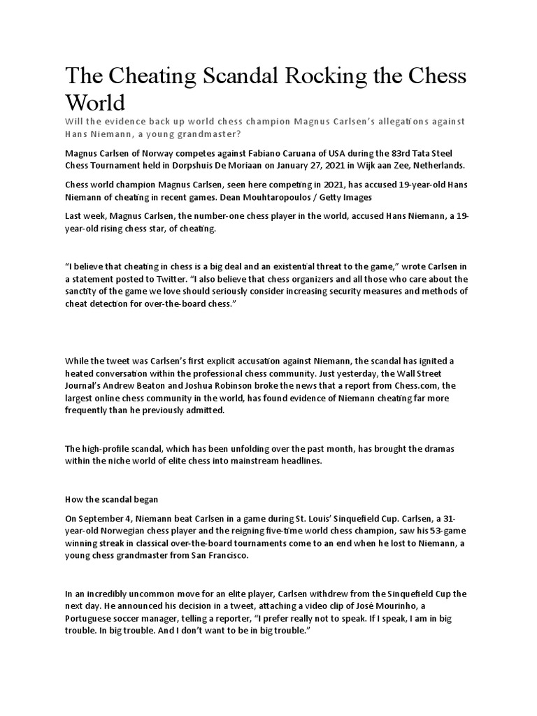 4 - The Cheating Scandal Rocking The Chess World | PDF | Chess ...