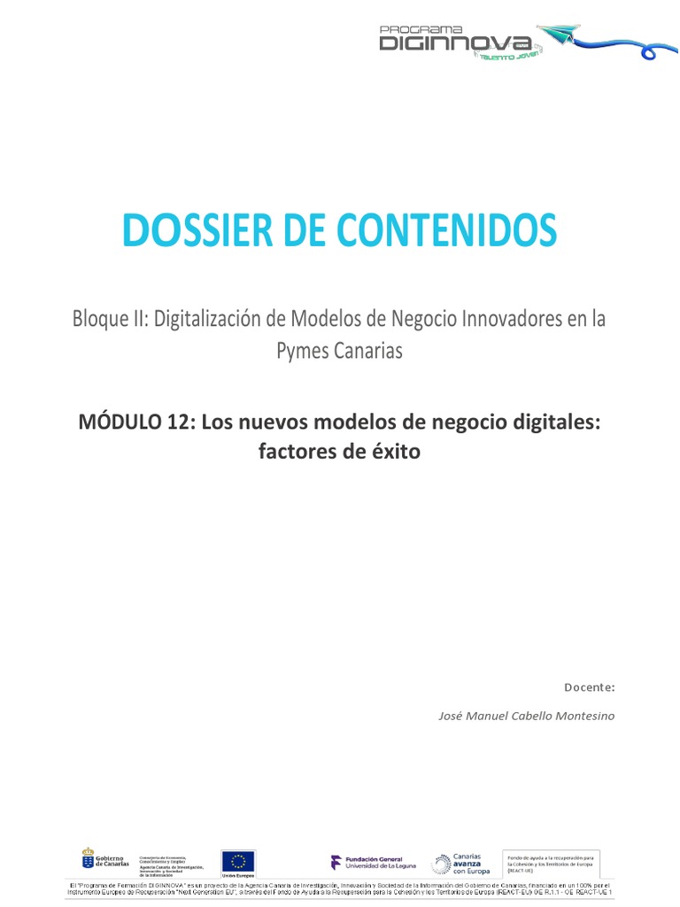 Nuevos modelos de negocio digitales: factores clave para el éxito en la era digital | PDF ...