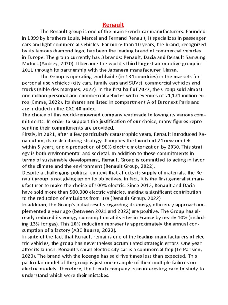 Change Management - Renault | PDF | Renault | Car