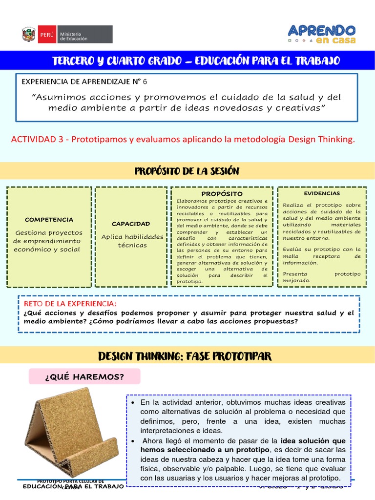 III EXPERIENCIA DE APRENDIZAJE - ACT 3 3ero y 4to GRADO | PDF | Ciencia cognitiva | Cognición