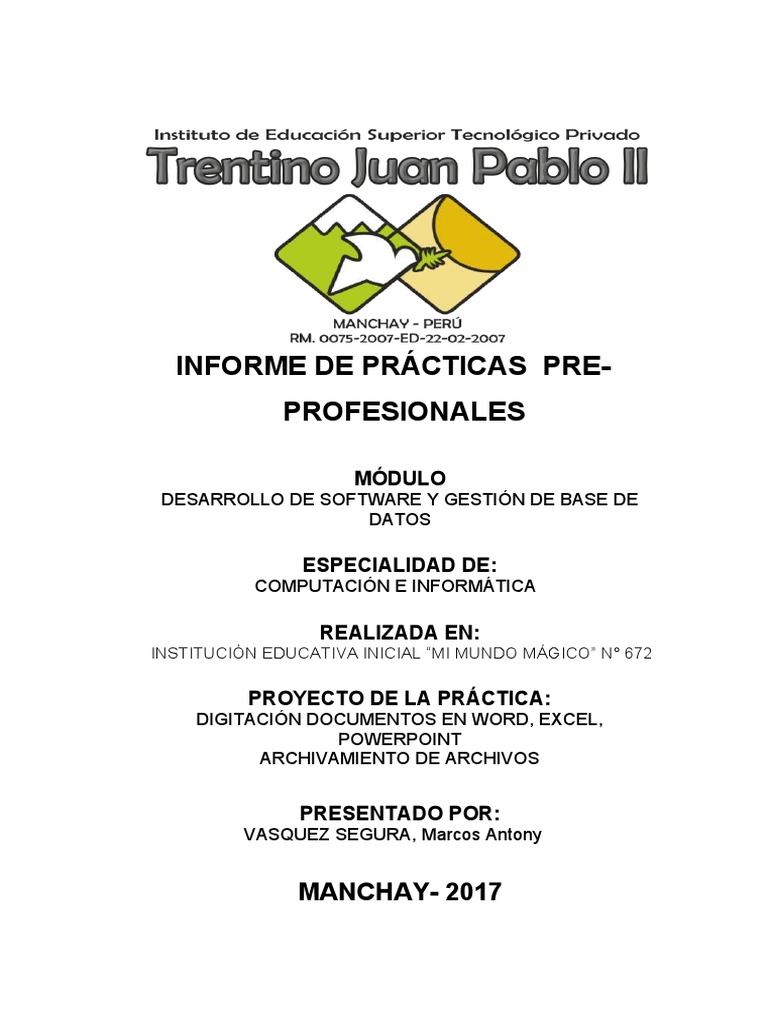 Informe de Practicas de Mi Mundo Magiico | Descargar gratis PDF ...