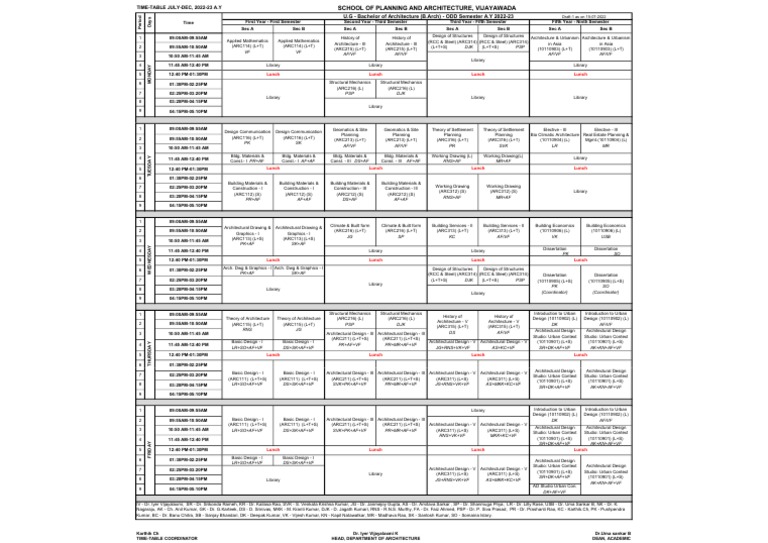 UG Timetable Draft - I | PDF | Engineering