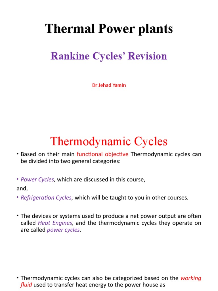 Rankine Cycle Revision | PDF | Steam | Heat Exchanger
