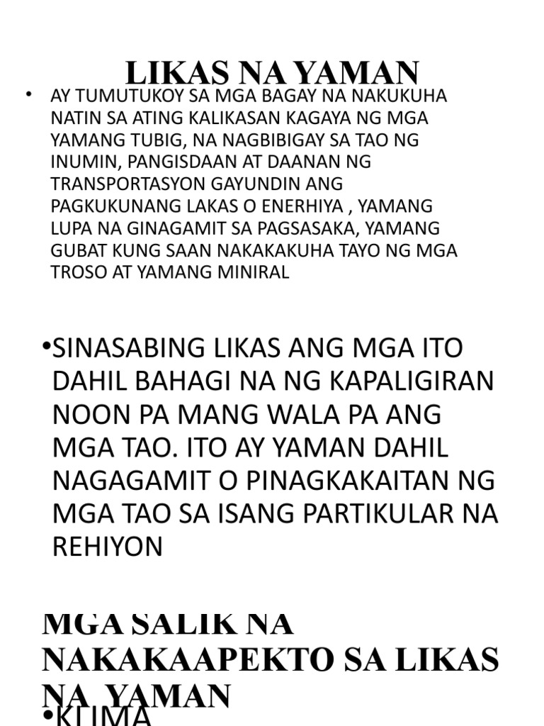 Likas Na Yaman | PDF