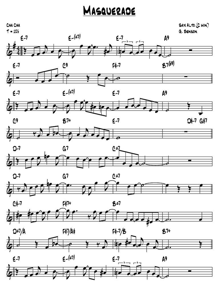 This Masquerade Tenor | PDF