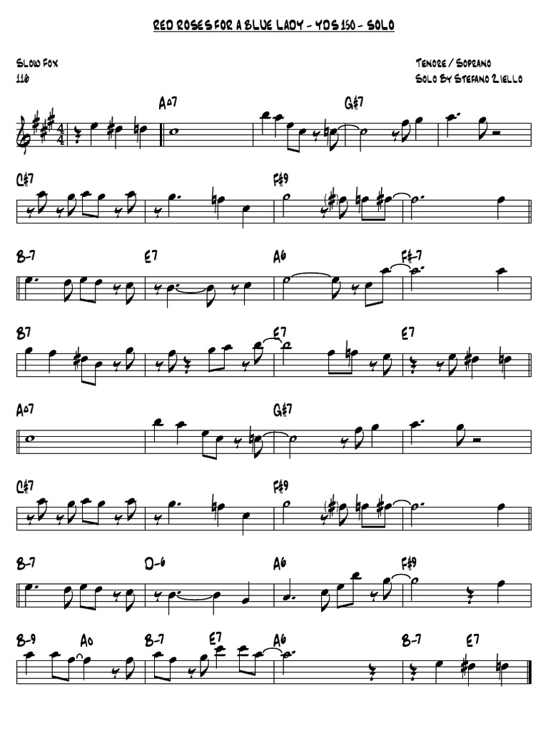 Red Roses For A Blue Lady - Yds 150 - Melody & Solo | PDF