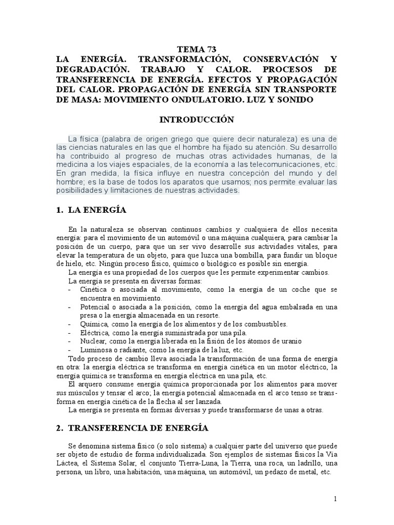 Energía: Transformación y Transferencia | PDF | Sonido | Olas