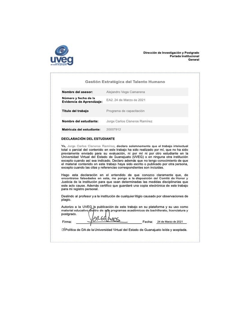 EA2. Cisneros Jorge Programa de Capacitacio N.docx 1 PDF | PDF