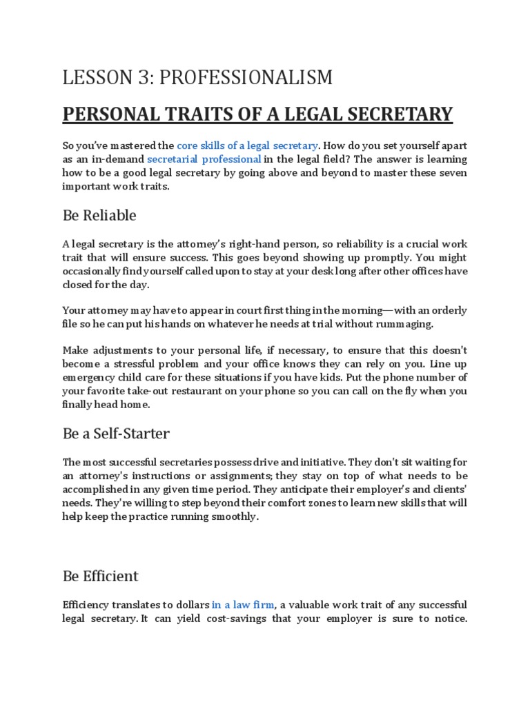 Lesson 3 (Professionalism) | PDF