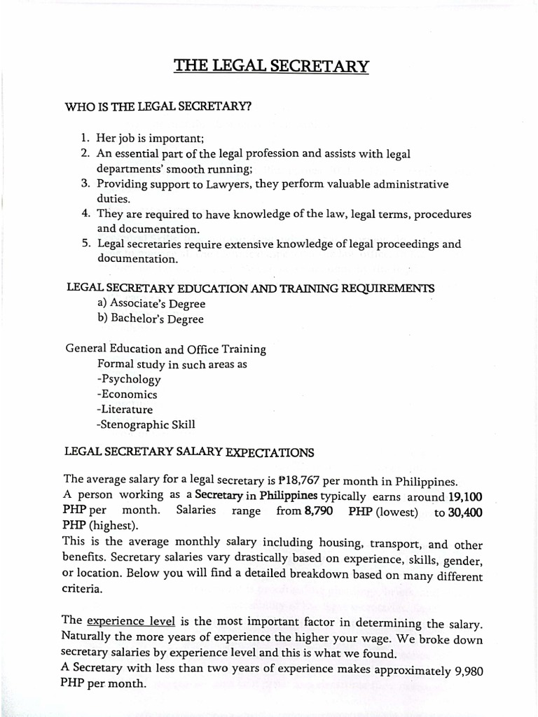 Lesson 1 (The Legal Secretary) | PDF