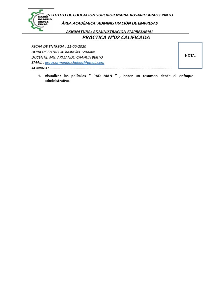 Practica Calificada #2 | PDF