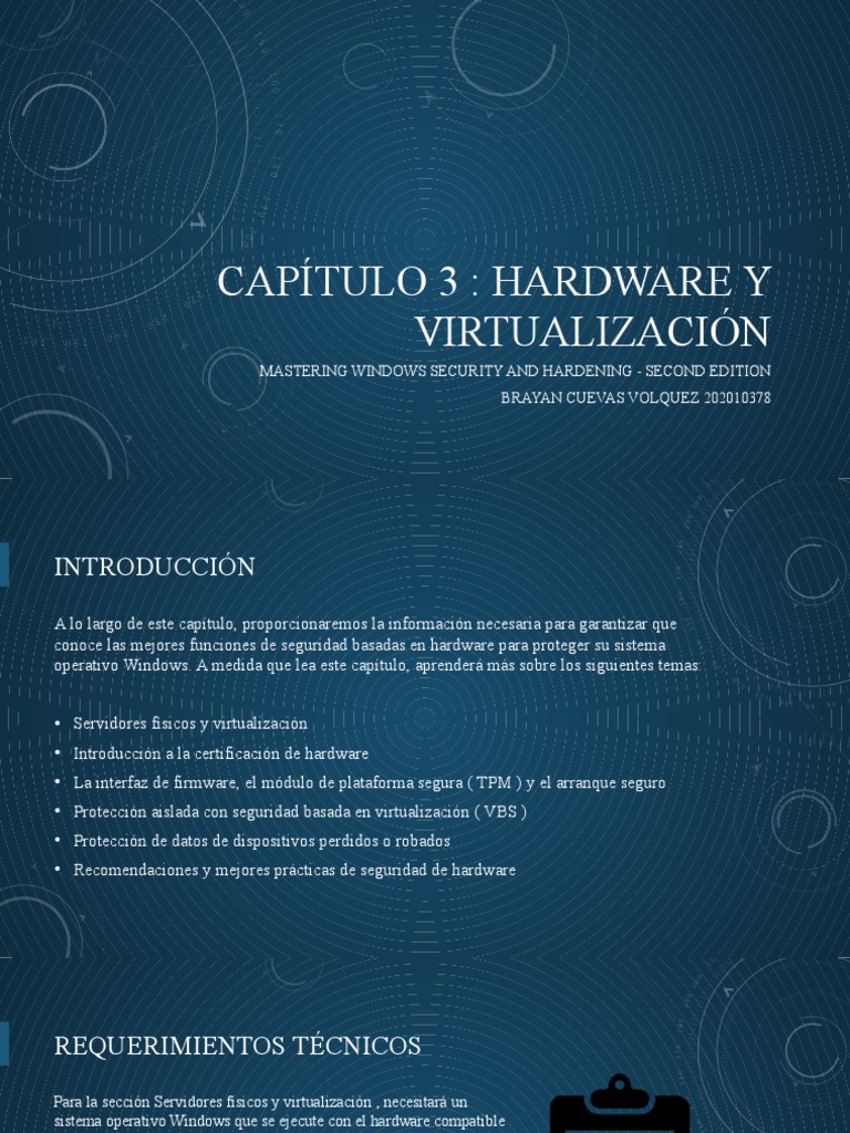 Presentación - Capitulo 3 (Windows) | PDF | Bios | Hardware de la computadora