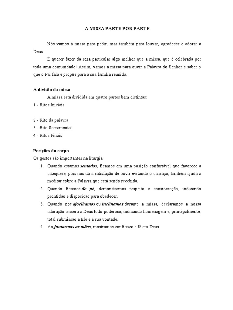 A Missa Parte Por Parte | PDF