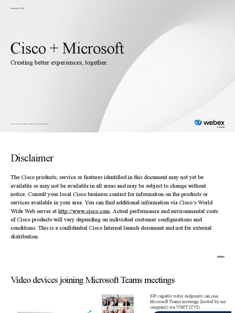 Webex Video Integration For Microsoft Teams TDM Sept 2022 For ...