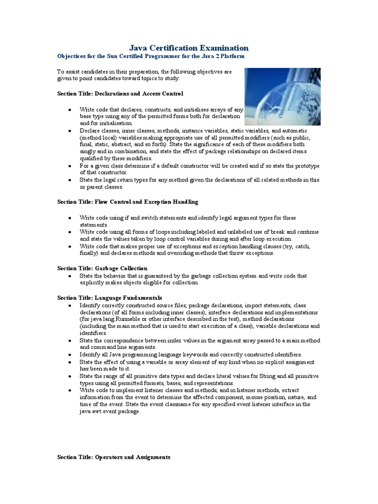 Java Certification Examination | PDF | Class (Computer Programming ... Java Certification Examination | PDF | Class (Computer Programming ...