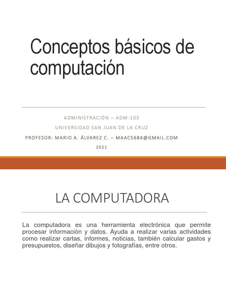 Conceptos Básicos de Computación | PDF | Hardware de la computadora ...