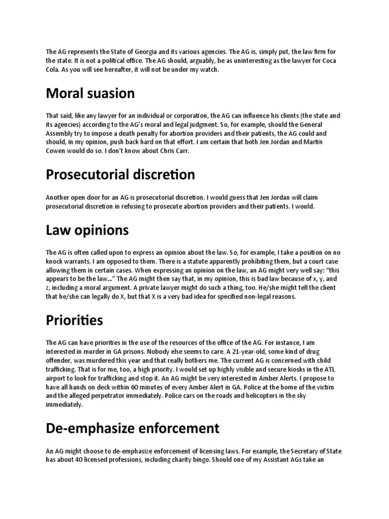 Georgia Libertarian AG Candidate Martin Cowen On Scope of AG Position ...