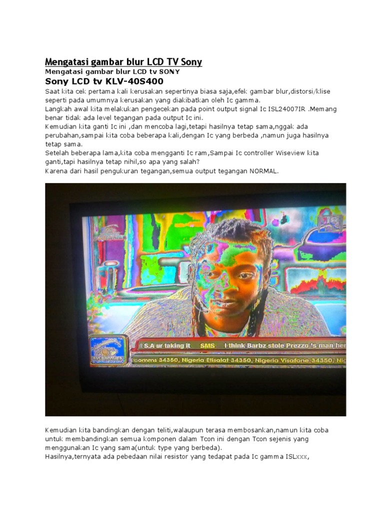 Mengatasi Gambar Blur LCD TV Sony | PDF