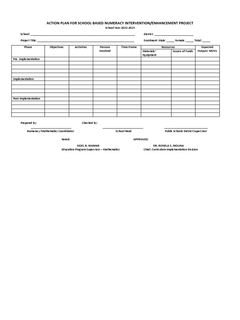 Action Plan - Numeracy | PDF | Career & Growth | Business