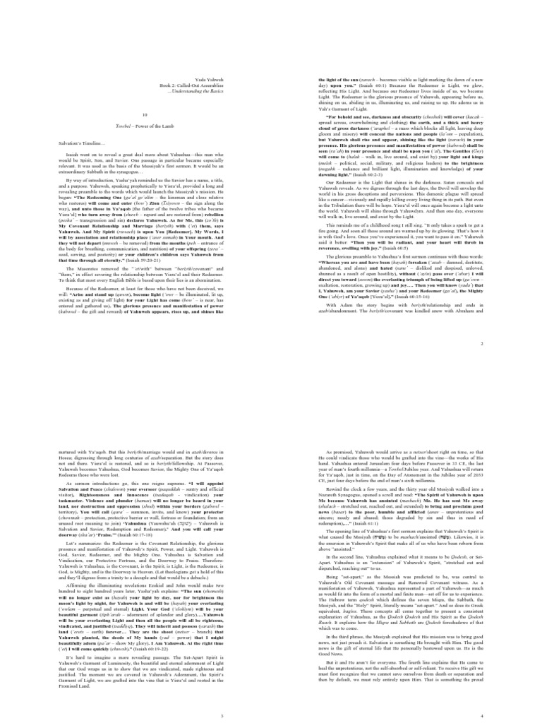 Yada Yahweh Called-Out Assemblies Yowbel | PDF | Ten Commandments ...