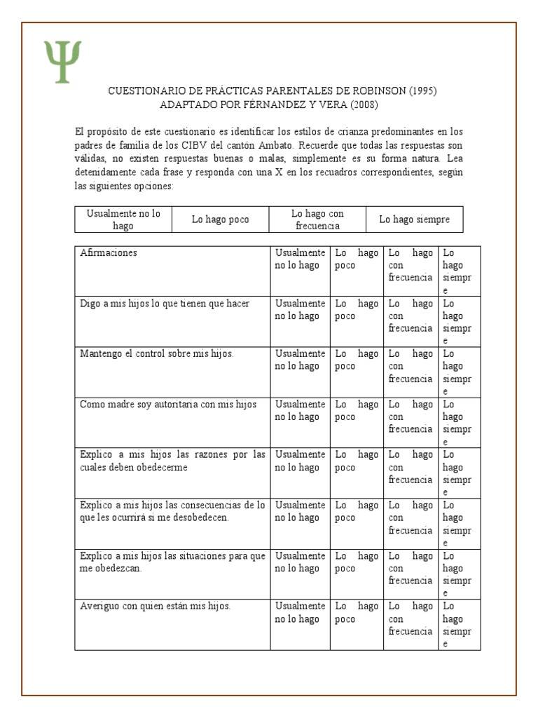 Test de Actitudes Parentales | PDF | Sicología