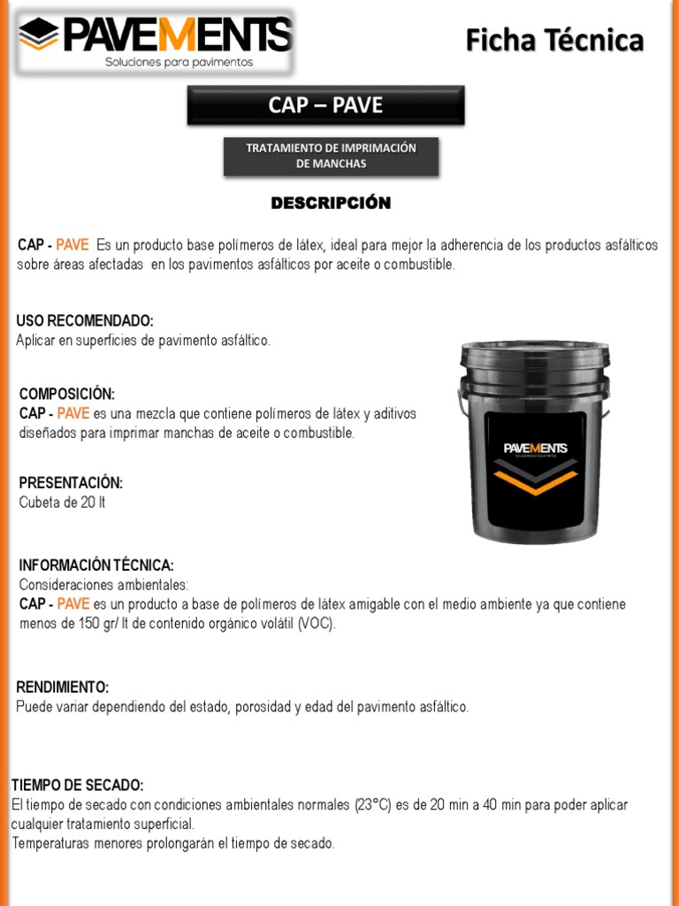 Ficha Técnica Cap - Pave | PDF | Petróleo | Entorno natural