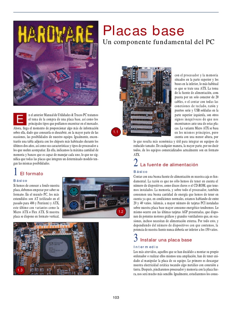 Placas Base: Un Componente Fundamental Del PC | PDF | Memoria de acceso ...