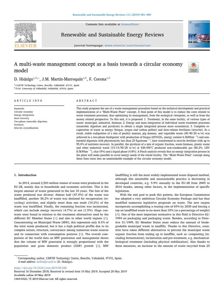 A Multi-Waste Management Concept As A Basic Towards A Circular Economy ...