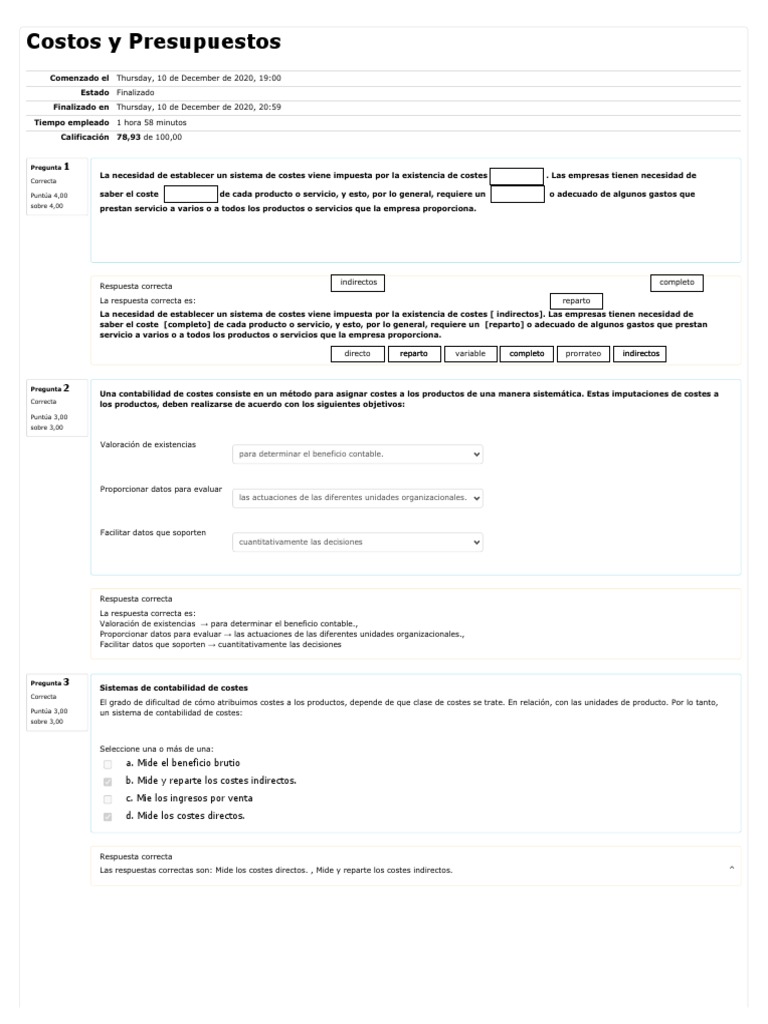 2do Examen Parcial Costos y Presupuestos PDF | PDF | Presupuesto | Business